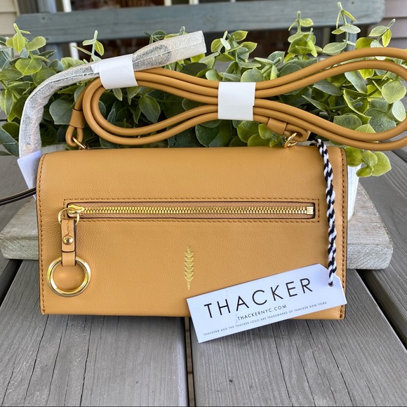 Thacker | Bags | Thacker Caramel Leather Crossbody Wallet New | Poshmark